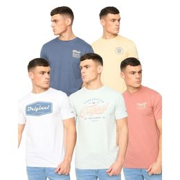 CrossHatch - "Tryplex" T-Shirt f&uuml;r Herren, Baumwolle (5er-Pack) (Bunt)