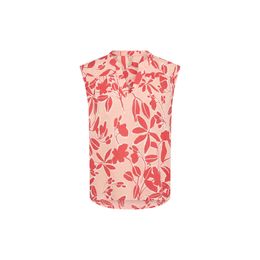 Blusentop soyaconcept "SC-FEODORA 1", Damen, Gr. XL, rosa (salmon combi), Web, Obermaterial: 100% Baumwolle, gemustert, normal, V-Ausschnitt, Blusen Blusentop, Baumwolle