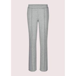 Madeleine Mode Jerseyhose MADELEINE "Jerseyhose Weite Schlupfhose mit Biesen", Damen, Gr. 19, N + K Gr, grau (graphit, melange), Obermaterial: 77% Polyester PES. 15% Viskose CV. 8% Elasthan EL., Modern, Hosen Jerseyhose, Jersey-Schlupfhose mit Biese