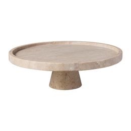 Villeroy & Boch Servierplatte VILLEROY & BOCH "Servierschale mit Fu&szlig; Manufacture Travertine &oslash; 28 cm beige", beige, L:28cm, Steingut, Servierplatten, Servierplatte