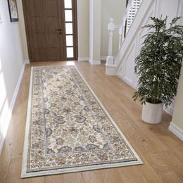 Teppich Hanse Home "Saraceni", beige (creme), B:80cm H:8mm L:240cm, Jute, Polyester, Polypropylen (PP), Teppiche, Teppich, L&auml;ufer, Orientalisch, Kurzflor, Wohnzimmer, Schlafzimmer, Esszimmer