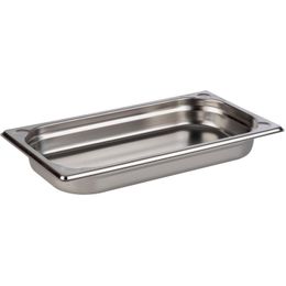 Aufbewahrungssystem APS "GN 1/3 Beh&auml;lter 32,5 x 17,6 cm", silberfarben, B:17,6cm H:4cm L:32,5cm, Edelstahl, Lebensmittelaufbewahrungsbeh&auml;lter, Gastronorm-Beh&auml;lter, zum Anrichten und Lagern von Speisen