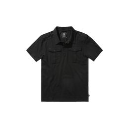 Poloshirt Brandit "Brandit Herren Jersey Poloshirt Jon halfsleeve", Herren, Gr. L, schwarz, 100% Baumwolle, unifarben, normal, amerikanischer Ausschnitt, Shirts
