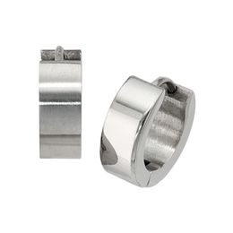 Paar Creolen Jobo, silber (edelstahlfarben), Ohrringe, Damen, 13,6mm, Edelstahl, rund Edelstahl