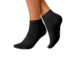 H.I.S. Kurzsocken H.I.S, Damen, Gr. 35-38, schwarz, Baumwolle, Elasthan, Polyamid, unifarben, elastisch, Socken, mit verst&auml;rkter Ferse und Spitze, Topseller
