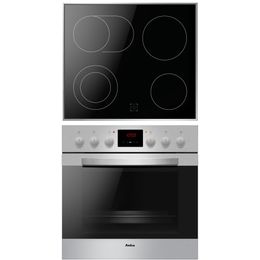 Amica Elektro-Herd-Set "EHC 12916 E", Energieeffizienz: A (A+++-D), silber (edelstahlfarben), Herdsets, Komfortables Kochen und Backen mit bequemer Handhabung