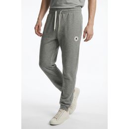 Jogginghose Converse "CHUCK PATCH JOGGER", Herren, Gr. L, N-Gr, grau (vintage grau heather), Obermaterial: 80% Baumwolle, 20% Polyester, Hosen Jogginghose, sportlicher Stil, pflegeleicht, bequeme Passform