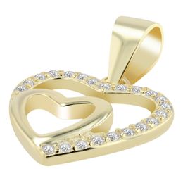 Adelia&acute;s Kettenanh&auml;nger ADELIA&acute;S "Damen Anh&auml;nger &ndash; Herz Herzanh&auml;nger aus 925 Silber mit Zirkonia", wei&szlig;, Schmuckanh&auml;nger, Damen, Silber 925 (Sterlingsilber), Kettenanh&auml;nger, Ideal zum Verschenken &ndash; schlicht und stilvoll