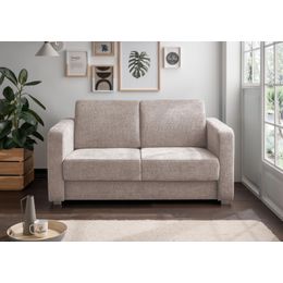 Ecksofa Home Affaire "Lazio modern und bequem, schmale Armlehnen, tolle Detailverarbeitung", beige, B:159cm H:88cm T:87cm, 100% Polyester, Sofas, Ecksofa, mit 2 Einzelausz&uuml;gen als L&auml;ngsschl&auml;fer