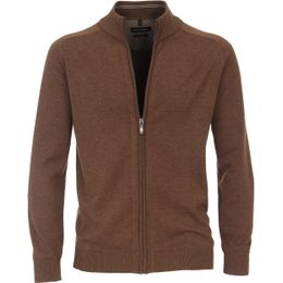 Strickjacke Casamoda "Casamoda Strickjacke uni", Herren, Gr. XL, braun, 100% Baumwolle, Strickjacken Strickjacke