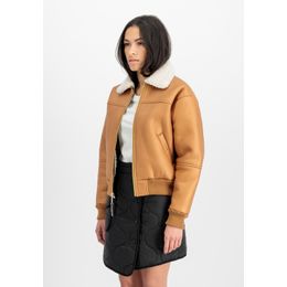 Bomberjacke Alpha Industries "B-15 Modified W", Damen, Gr. L, braun (camel), Obermaterial: 100% Polyester, Futter: 100% Polyester, Jacken Bomberjacke