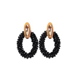Paar Ohrstecker FILIPPA FIRENZE "Cocktail @ Ciprian", gold (goldfarben, schwarz), Ohrringe, Damen, Edelstahl Glas, Edelstahl, Glas, mit funkelnden Glaskristallen