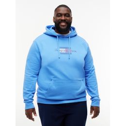 Tommy Hilfiger Big & Tall Hoodie "BT-SCRIPT FLAG", Herren, Gr. 4XL, blau spell, Sweatware, Obermaterial: 100% Baumwolle, TOMMY HILFIGER BIG & TALL, normal normal, Rippb&uuml;ndchen, Sweatshirts Hoodie, Gro&szlig;e Gr&ouml;&szlig;en