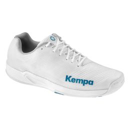 Hallenschuh Kempa "Hallen-Sport-Schuhe Wing 2.0", Damen, Gr. 10.5, wei&szlig; (wei&szlig;, deep blau), Obermaterial: 100% Textilmaterial TEXMAT., Schuhe Hallenschuh