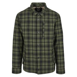 Allwetterjacke Brandit "Brandit Classic Sherpa Jacket", Herren, Gr. M, olive, schwarz, 100% Baumwolle, kariert, normal, amerikanischer Ausschnitt, Jacken