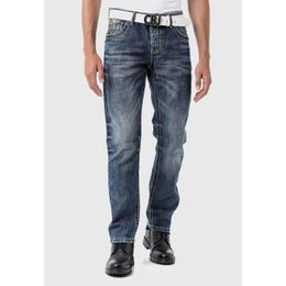 Cipo & Baxx 5-Pocket-Jeans CIPO & BAXX "Hose", Herren, Gr. 31, L&auml;nge 34, blau, 100% Baumwolle, unifarben, slim fit lang, Jeans 5-Pocket-Jeans, im modernen Schnitt