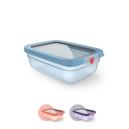 Frischhaltedose Emsa "oneClick", blau, B:15,95cm H:7,32cm L:21,73cm, Polyprophylen (PP), Lebensmittelaufbewahrungsbeh&auml;lter, Frischhaltedose, verschlossen mit nur 1 x Klick, 100% dicht, made in Germany