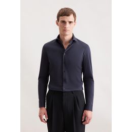 Businesshemd Seidensticker "Schwarze Rose", Herren, Gr. M (39), normale &Auml;rmell&auml;ngen, grau, 91% Baumwolle, 9% Elasthan, unifarben, slim fit, 2-Knopf-Manschette, Hemden, Slim 1/1 Kentkragen Uni