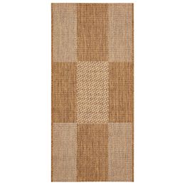 Teppich ANDIAMO "ARIZONA1" Gr. 2, braun, B:67cm H:5mm L:140cm, Kunstfaser, Teppiche, Teppich, Flachgewebe, kariertes Muster, In- und Outdoor geeignet, wetterfest