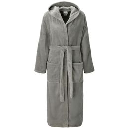 Unisex-Bademantel OTTO HOME "Miia, ideal f&uuml;r Sauna, Spa & im Urlaub" Gr. S, grau uni, L:120cm, Microfaser, Hausm&auml;ntel, weich und kuschelig, pl&uuml;sch, f&uuml;r Damen und Herren, S-XL