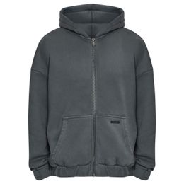 Sweatjacke DROPSIZE "Dropsize Herren", Herren, Gr. L, washed grau, 80% Baumwolle, 20% Polyester, Sweatjacken Sweatjacke