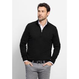 Troyer OLYMP "OLYMP Casual Strick", Herren, Gr. L, graphit, 100% Schurwolle, Pullover Troyer