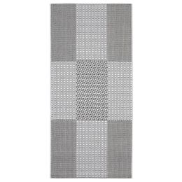 Teppich ANDIAMO "ARIZONA1" Gr. 2, silber (silberfarben), B:67cm H:5mm L:140cm, Kunstfaser, Teppiche, Teppich, Flachgewebe, kariertes Muster, In- und Outdoor geeignet, wetterfest