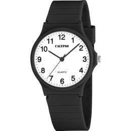 Quarzuhr Calypso Watches "Easy Time", schwarz, Armbanduhren, Damen, Quarzuhr, Armbanduhr, Damenuhr, Silikonarmband, analog