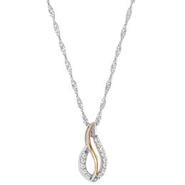 Kette mit Anh&auml;nger Amor "9207831", rosa (silberfarben, ros&eacute;goldfarben, wei&szlig;), Halsketten, Damen, Silber 925 (Sterlingsilber), L: 45, mit Zirkonia (synth.)