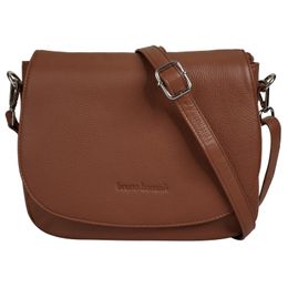 Umh&auml;ngetasche Bruno Banani "SAMEA", M&auml;dchen, Gr. B/H/T: 24cm x 20cm x 6cm onesize, cognac, Leder, leicht gl&auml;nzend, unifarben, Taschen Umh&auml;ngetasche, echt Leder