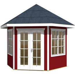 Skan Holz Holzpavillon SKANHOLZ "Almelo", rot (schwedenrot), B/H/T: 354cm, Pavillons, 350 x 303cm
