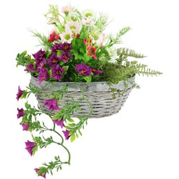 Kunstblume I.GE.A. "Gesteck Margeriten und Petunien", lila (violett), B:36cm H:30cm L:25cm, Polyester, Kunstpflanzen
