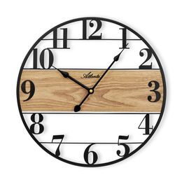 Wanduhr Atlanta, schwarz, Wanduhren, &Oslash; 40cm, Wanduhr, Wohnzimmer, Esszimmer, K&uuml;che, Arbeitszimmer, Flur, B&uuml;ro, G&auml;stezimmer