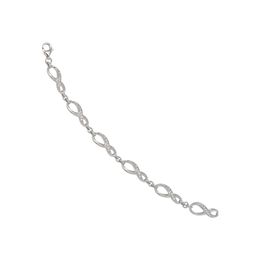 Silberarmband Jobo "Unendlichkeit", silber (silber 925), Armb&auml;nder, Damen, 19cm, Silber 925 (Sterlingsilber), Silberarmband, 925 Silber mit 42 Zirkonia 19 cm