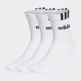 Sportsocken adidas Sportswear "C 3S LIN 3P", Damen, Gr. XL (46/48), schwarz-wei&szlig; (wei&szlig;, schwarz), Obermaterial: 71% Baumwolle, 26% Polyester, 2% Elasthan, 1% sonstige Fasern, Socken Sportsocken