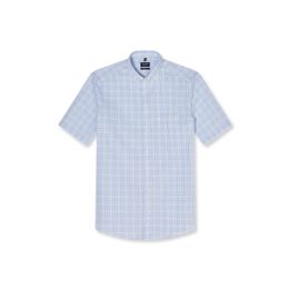 Businesshemd OLYMP "OLYMP Luxor, modern fit, Button-down", Herren, Gr. 40, Normaler Arm, blau (bleu), 100% Baumwolle, Hemden