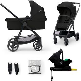 Kombi-Kinderwagen Kinderkraft "NEWLY 4IN1 MINK PRO", Kinder, schwarz, Stahl, Kinderwagen