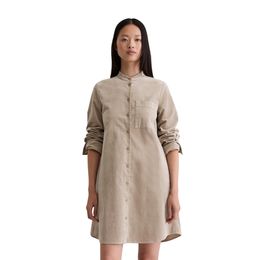 Marc O'Polo Hemdblusenkleid MARC O'POLO "aus Organic Cotton Stretch", Damen, Gr. 38, Normalgr&ouml;&szlig;en, castlerock, Obermaterial: 98% Baumwolle, 2% Elasthan, unifarben, kurz, Doppelmanschette, Kleider