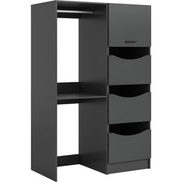 Badm&ouml;bel-Set Welltime "FALAS, 2-teilig, Hauswirtschaftsraum Set, Breite 126 cm", grau (anthrazit nb), B:126cm H:195cm T:68cm, Holzwerkstoff, Kastenm&ouml;bel-Sets, Badm&ouml;bel-Set, Kombination, Waschmaschinenumbau, Waschmaschinenschrank, W&auml;schekammer
