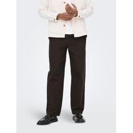 Only & Sons Schlupfhose ONLY & SONS "ONSSINUS LOOSE 0007 COT LIN PANT NOOS", Herren, Gr. M, N-Gr, demitasse, Web, Obermaterial: 75% Baumwolle, 25% Leinen, unifarben, loose fit kn&ouml;chellang, Hosen Schlupfhose, Baumwolle mit Leinen, locker geschnitten