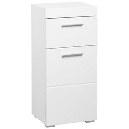Unterschrank Welltime "Avena", wei&szlig;, wei&szlig; hochglanz, B:37cm H:79cm T:31cm, Schr&auml;nke, Unterschrank, Badezimmerkommode mit 1 Schublade und 1 T&uuml;r - (B/T/H) 37/31/79 cm