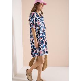 Midikleid Cecil, Damen, Gr. L (42), US-Gr&ouml;&szlig;en, universal blau, Stoff, 100% Viskose, gemustert, comfort fit knieumspielend, V-Ausschnitt, abgesteppt, Kleider Midikleid, aus Viskose