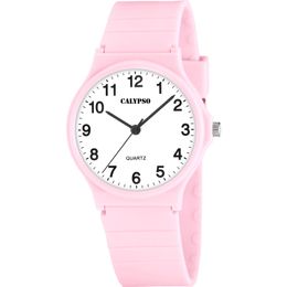 Quarzuhr Calypso Watches "Easy Time", rosa, Armbanduhren, Damen, Quarzuhr, Armbanduhr, Damenuhr, Silikonarmband, analog