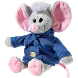 Kuscheltier Heunec "Hoody Crew, Maus Kati K&auml;se 35 cm", grau (grau, rosa), Pl&uuml;schfiguren, KinderB:15cm L:35cm T:18cm, Polyester, Kuscheltier, B:15cm L:35cm T:18cm