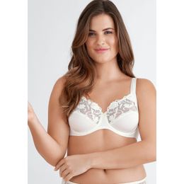 B&uuml;gel-BH Felina "Moments", Damen, Gr. 110, Cup G, gelb (vanille), Spitze, Obermaterial: 79% Polyamid, 15% Polyester, 6% Elasthan, gemustert, unifarben, BHs B&uuml;gel-BH, Bl&uuml;tenstickerei, Zierschleife, Komfort-B&uuml;gel