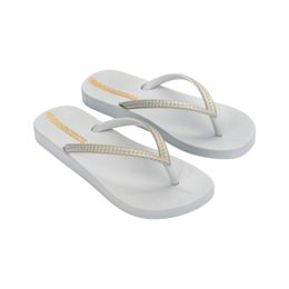 Zehentrenner Ipanema "Ipanema MESH X FEM", Damen, Gr. 35/36, grau, gold, Synthetik, Schuhe Zehentrenner, f&uuml;r Alltag, ohne Verschluss, sportlicher Stil, mit Gummilaufsohle