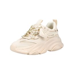 Plateausneaker Steve Madden "Steve Madden Sneaker Lederimitat", Damen, Gr. 37, beige, Lederimitat, Schuhe Plateausneaker