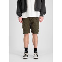 Shorts Alpha Industries "Airman Short", Herren, Gr. 30, Normalgr&ouml;&szlig;en, gr&uuml;n (schwarz olive), Obermaterial: 98% Baumwolle, 2% Elastan. Futter: 100% Baumwolle, Hosen Shorts