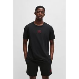 Shorty HUGO UNDERWEAR "Laze Short Set", Herren, Gr. L, schwarz (schwarz 001), Jersey, Obermaterial: 95% Baumwolle, 5% Elasthan, normal, Rundhals, Homewear-Sets Shorty
