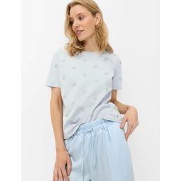 Kurzarmshirt Brax "Style CIRA S", Damen, Gr. 34, dunkelblau, 100% Baumwolle, Rundhals, Shirts